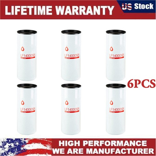 NEW 6 Pack Fleetguard LF14000NN Oil Filter for Cummins ISX 4367100 Free ...