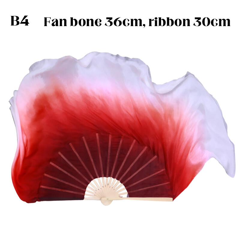 Double Side Half Circle Fan Women Folk Dance Long Flutter Fan Veil ...