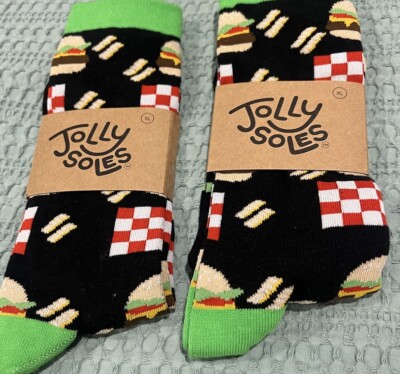 Jolly Soles, Food Hamburgers Socks Size XL X 2 Pairs | eBay Australia