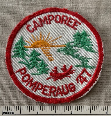 Vintage 1947 CAMP POMPERAUG Boy Scout Camporee PATCH BSA Uniform Badge ...