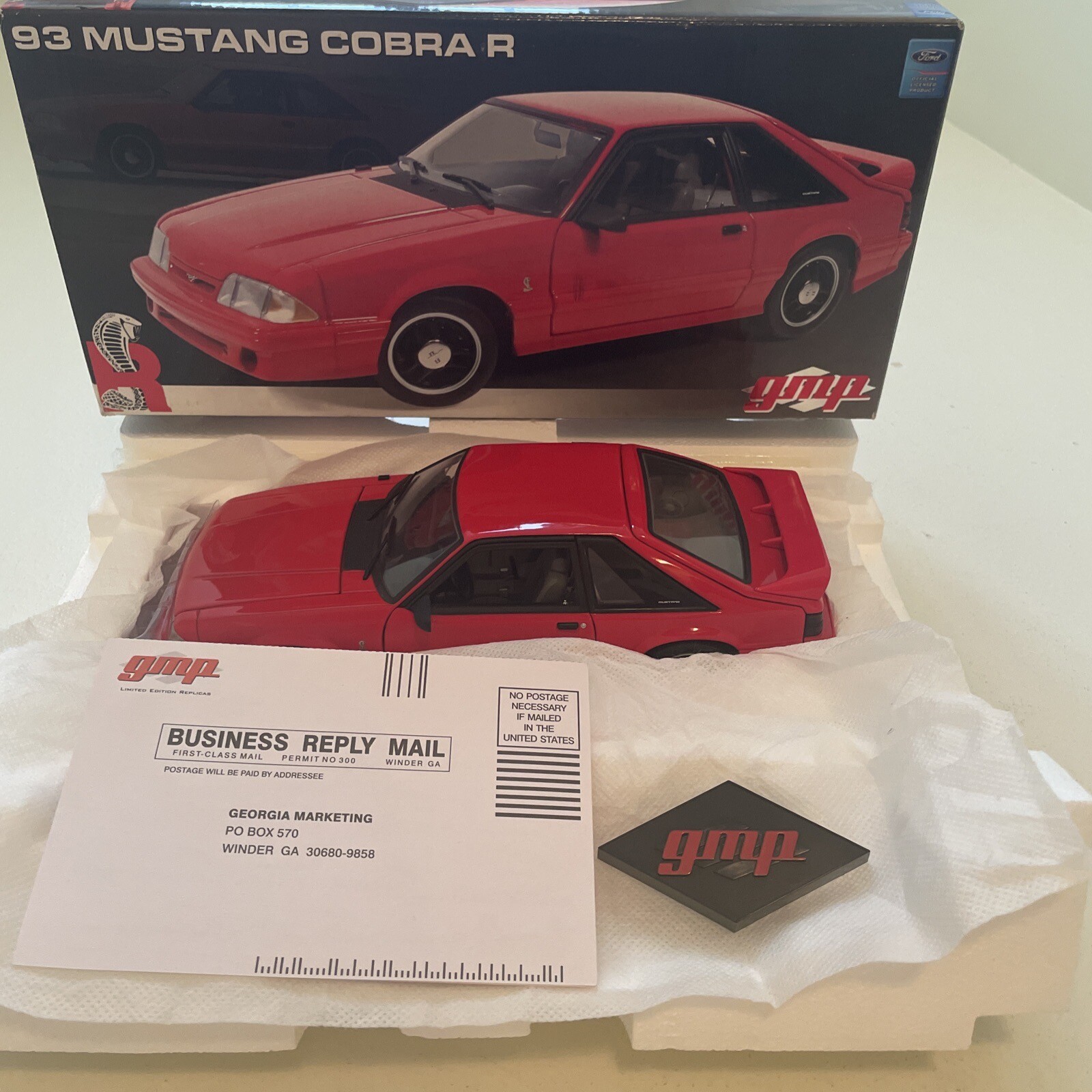 GMP MUSTANG 1/18 Red 1993 FORD MUSTANG Cobra-R SVT DIE CAST Limited ...