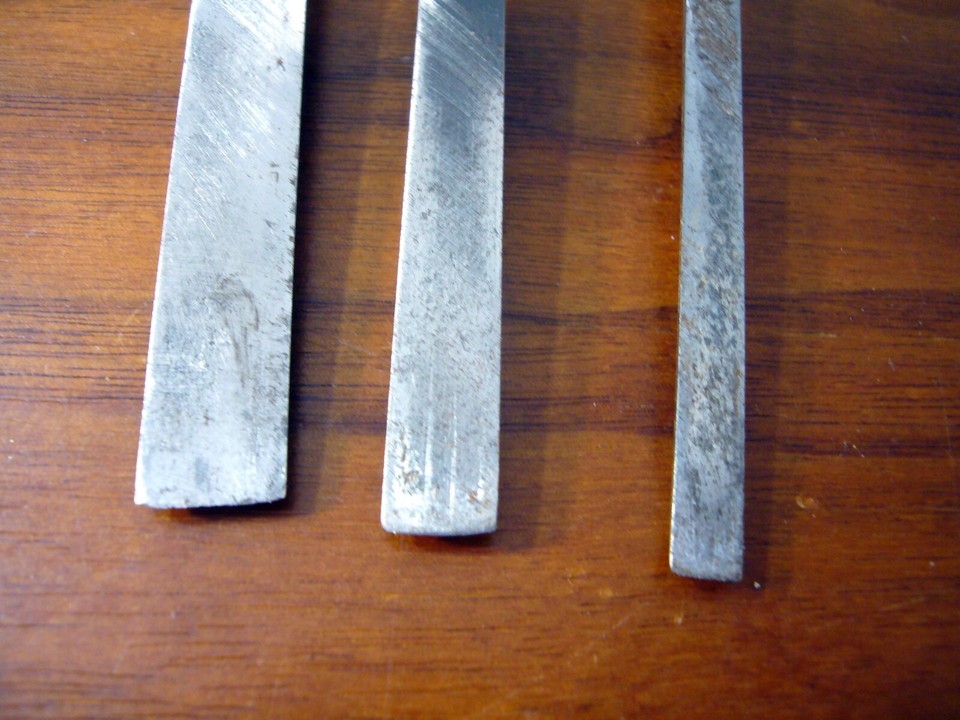 3 Vintage Marples 1/2 1/3 1/4 inch Beveled Woodworking Chisels Ridgway ...