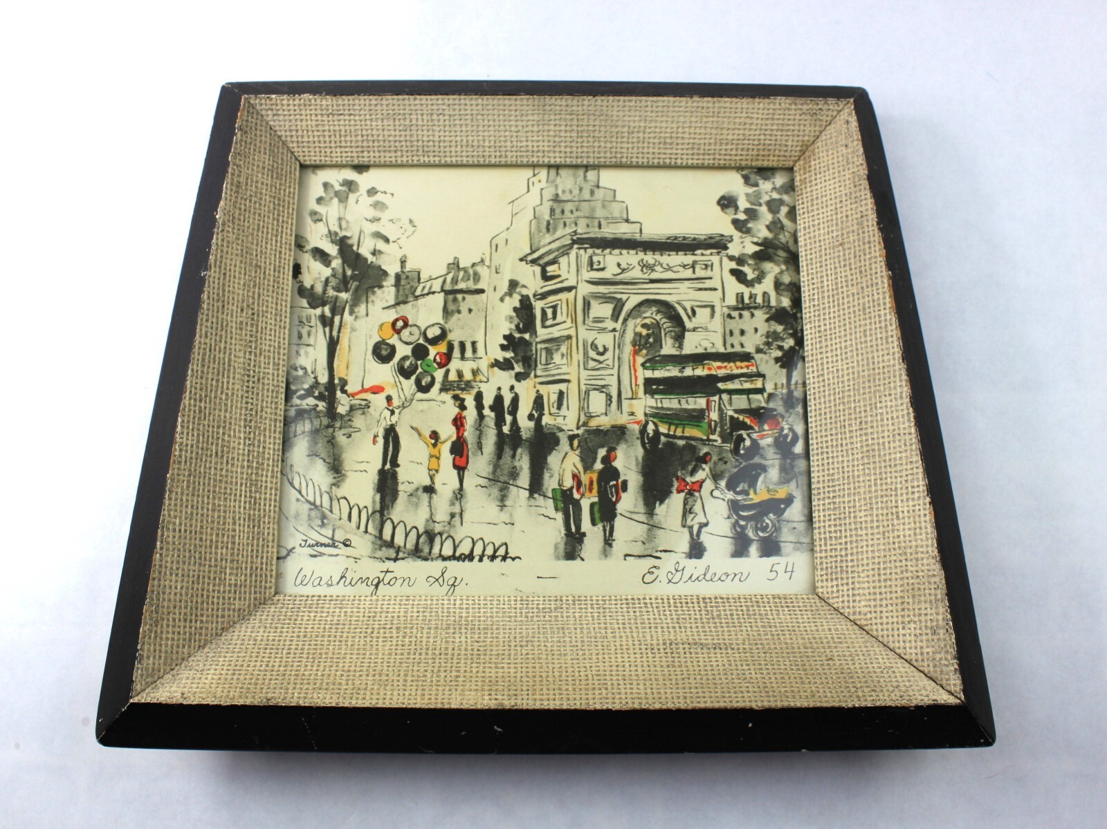 1950s E Gideon Impressionist Lithograph Set Fifth Ave Washington Sq ...