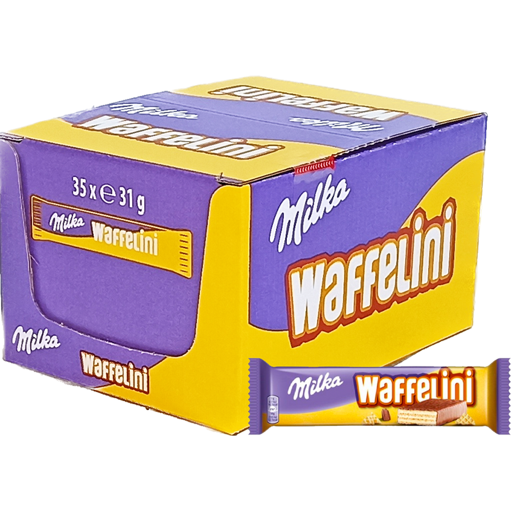 Full Box Milka Waffelini Wafer Filled Cream Covered Alpine Milk ...