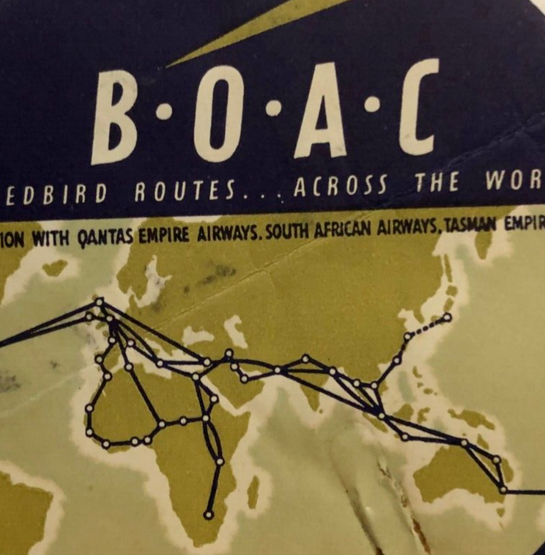 Vintage BOAC Airlines Original Luggage Label Decal Stickers Tag ...
