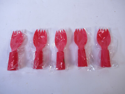 5-Pack Promotional KFC Finger Sporks Spork RED Plastic Finger Spoon ...