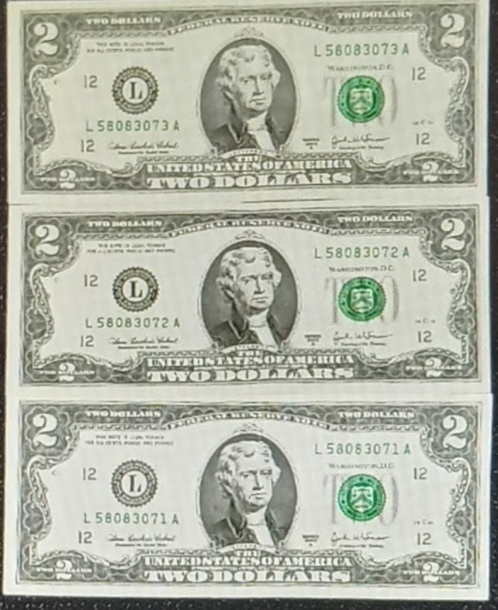 2 Dollar Bill Serial Sequence Number | eBay