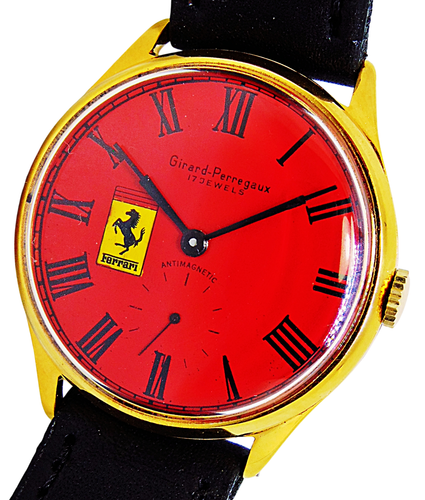 Vintage Girard Perregaux Ferrari Red dial SWISS WATCH 18k gold plated ...