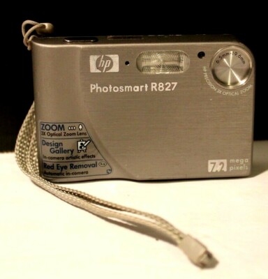 HP PhotoSmart R827 Digital Camera - Silver-For Parts Or Repair Only ...