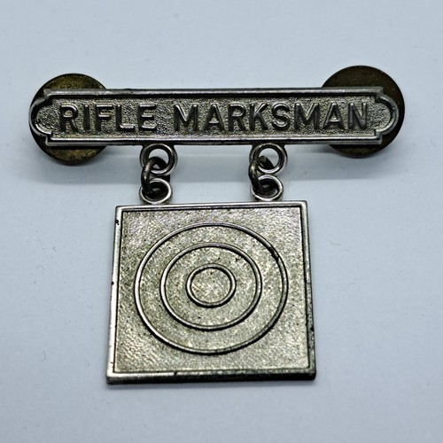 US Military RIFLE MARKSMAN Sterling Silver Badge Pin Medal Vintage | eBay