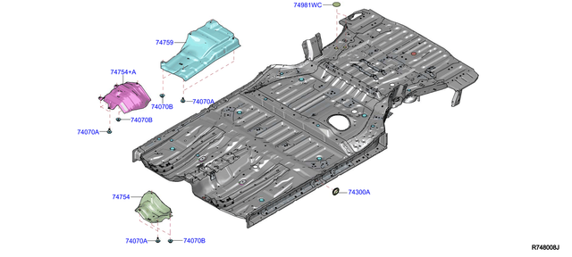 Genuine Nissan Heat Insulator Front Floor 74754-6SA0A for sale online ...