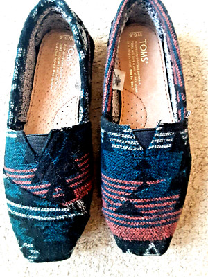 TOMS AZTEC SOUTHWESTERN PRINT SLIP ON FLATS SIZE 6.5 | eBay