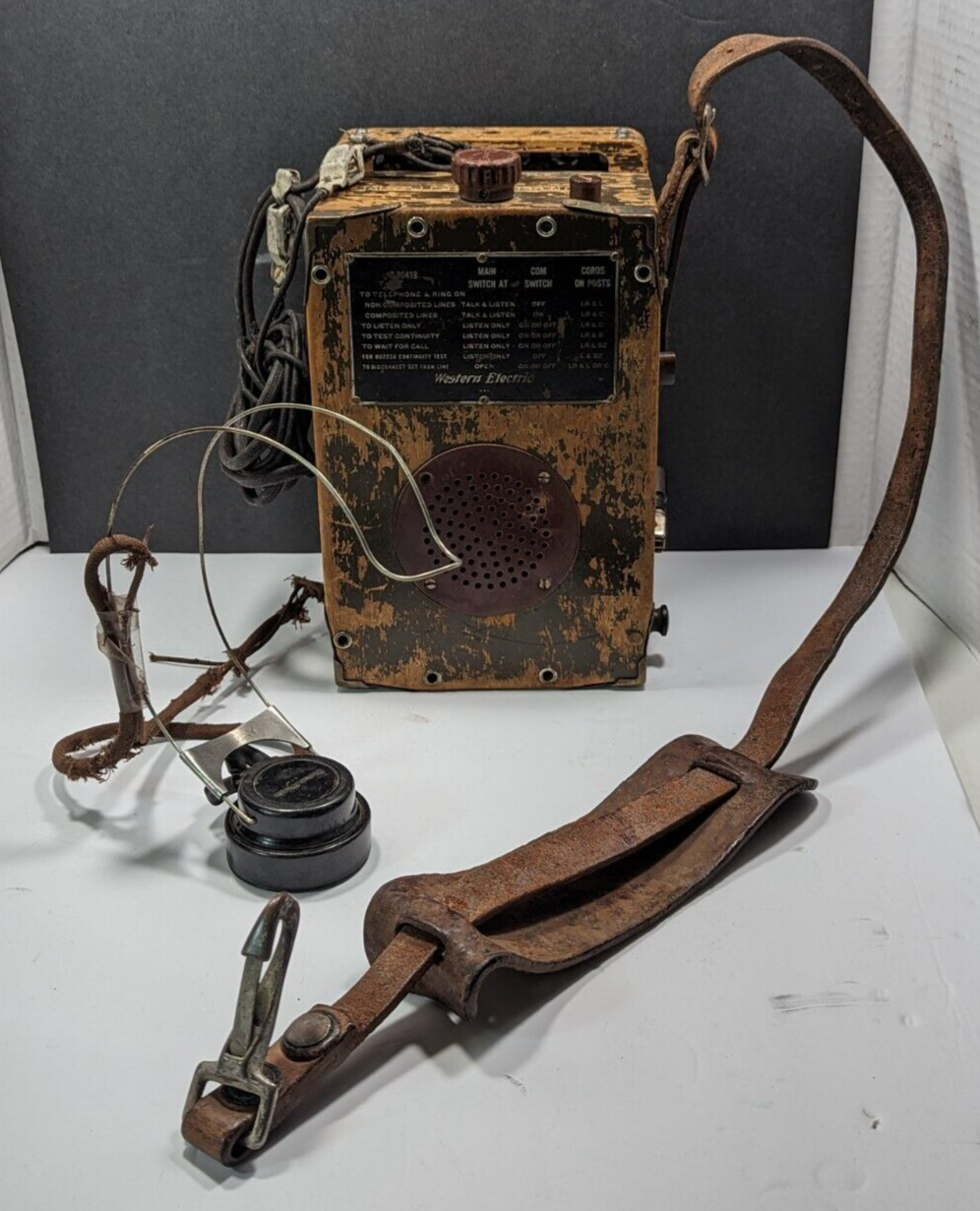 ORIGINAL WW1 WESTERN ELECTRIC MODEL D 86418 FIELD TELEPHONE W ...