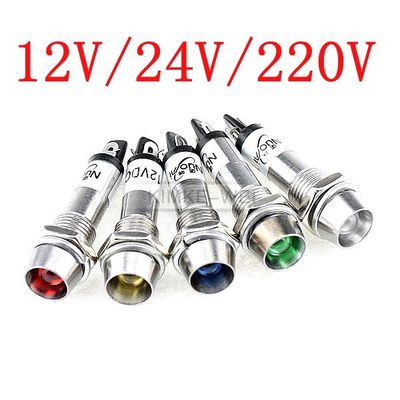 8mm LED Leuchtmelder Kontrollleuchte Signalleuchte Signallampe 12V 24V ...