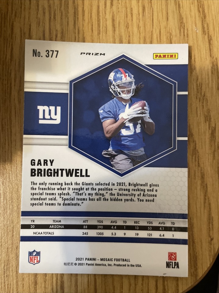 2021 Panini Mosaic Football Pink Camo Rookie Prizm Gary Brightwell SP ...