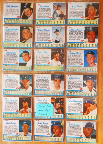1962 POST CEREAL BASEBALL COMPLETE SET 200 CARDS NICE CUTS | eBay