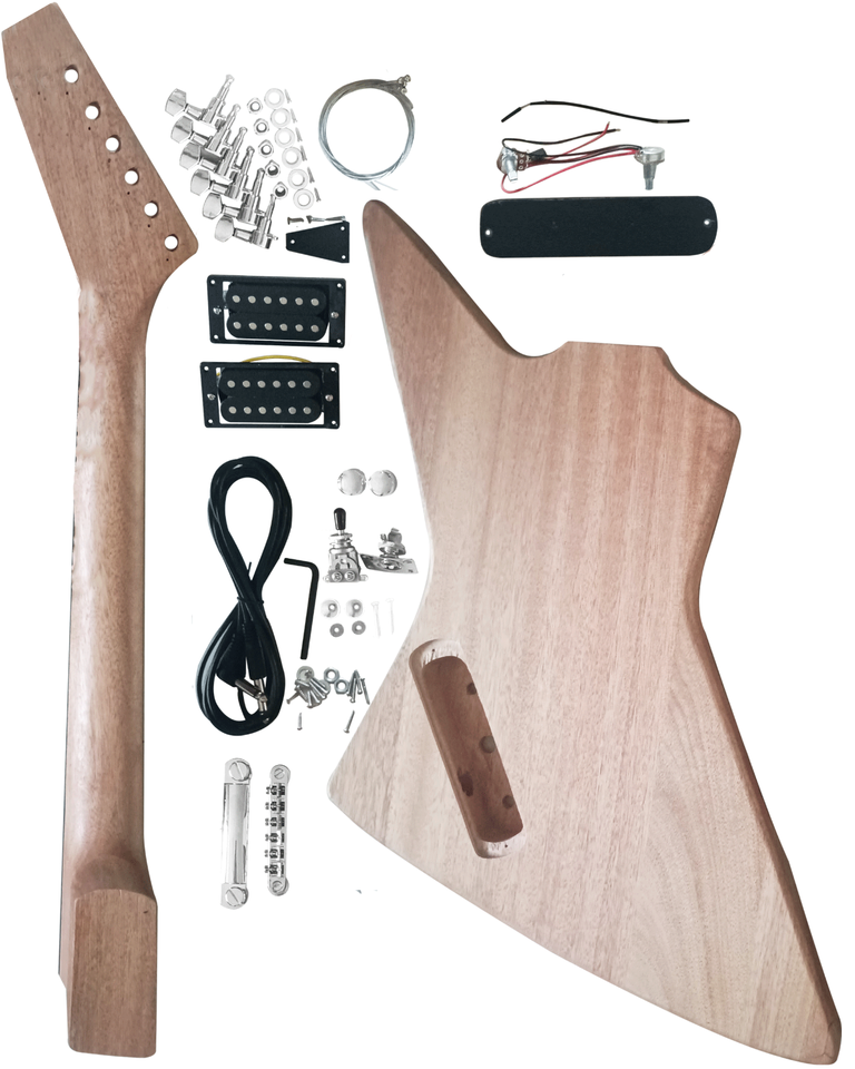 DIY Explorer Style Electric Guitar Kit Mahogany Body Neck Rosewood ...