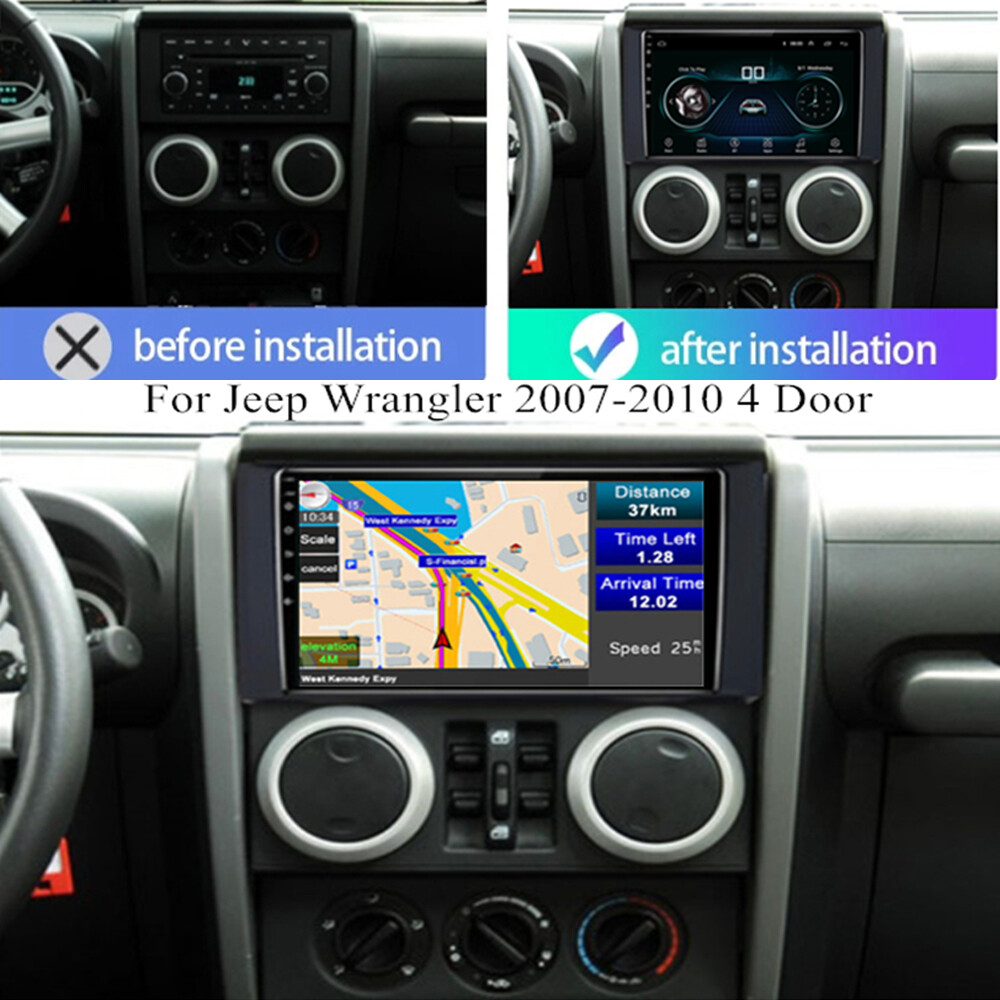 For 2007-2010 Jeep Wrangler 4 Door Stereo Radio 9'' Android 10.1 GPS ...