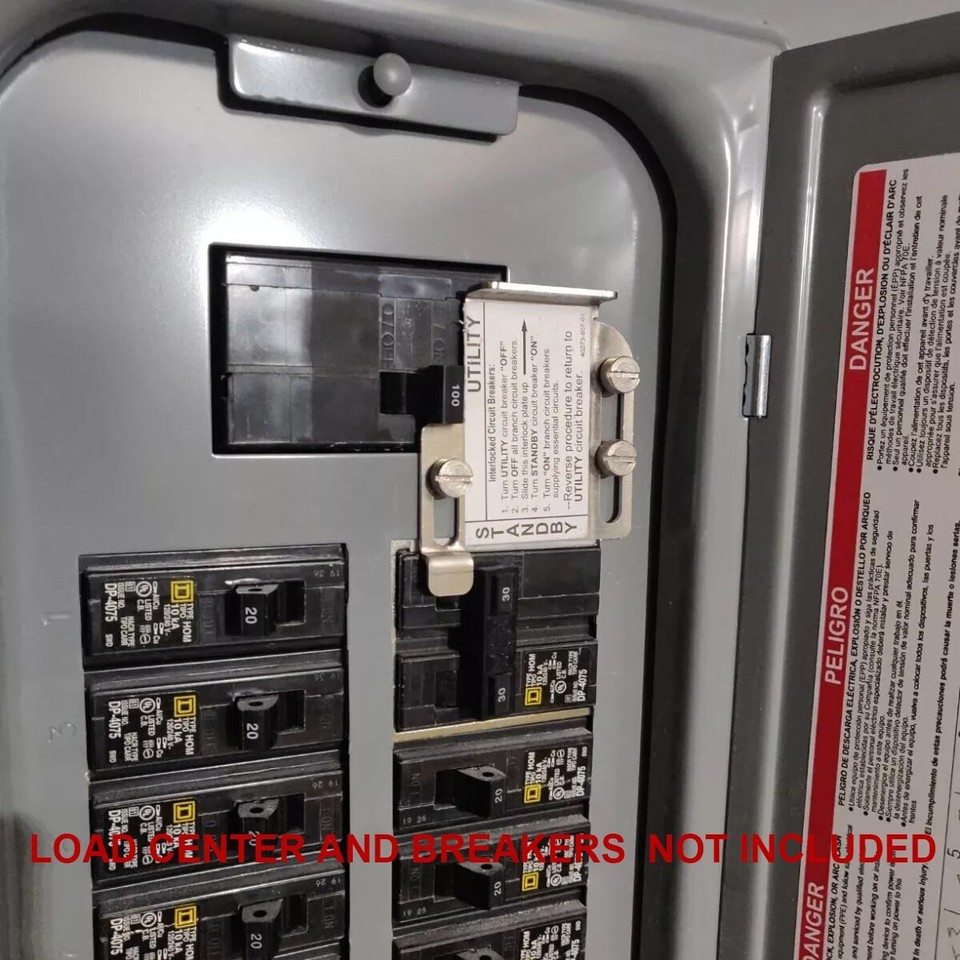 Generator interlock kit for Square D Homeline HOM 100A and 125 Amp Load ...