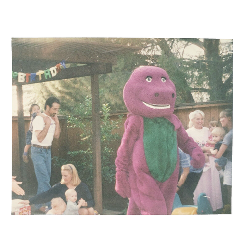 Barney Leaving Birthday Party Photo 1990s Vintage Purple Dinosaur ...
