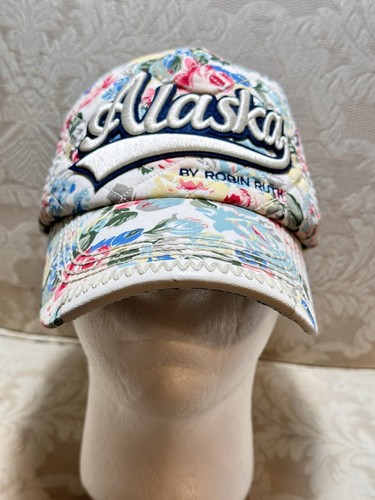 Robin Ruth Alaska Floral Embroidered Hat Cap Adjustable - One Size 100% ...