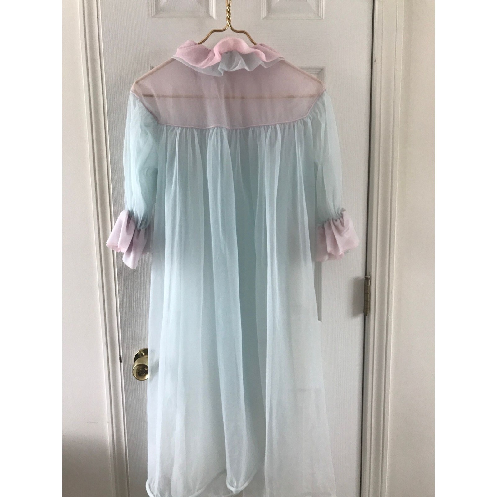 Vtg 1950's 3 Piece Ensemble Negligees Lingerie Pink & Blue Gown Bed ...