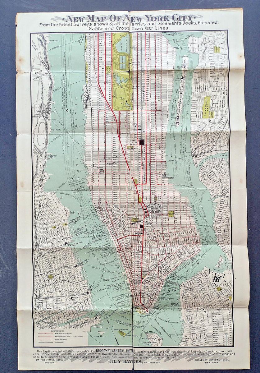 Broadway New York City Map Miller's New Map Of The City Of New York.
