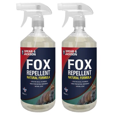 Fox Repellent Spray - 2 x 500ml Trigger Spray, Spear & Jackson, Natural ...