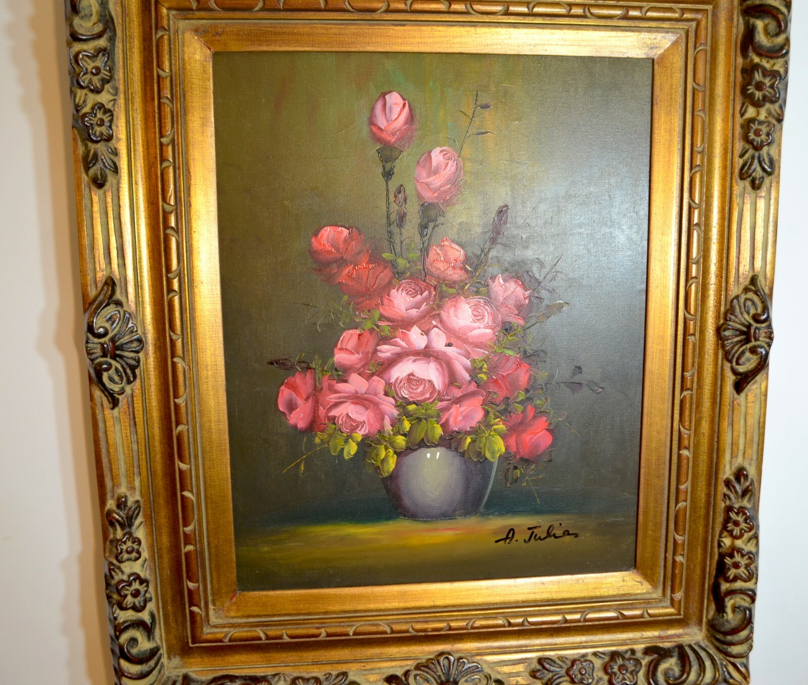Original Framed OIL PAINTING BY ANN JULIA RANT Floral | eBay