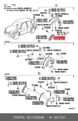 Genuine OE extension, front bumper, right, 5211242040 for TOYOTA 52112 ...