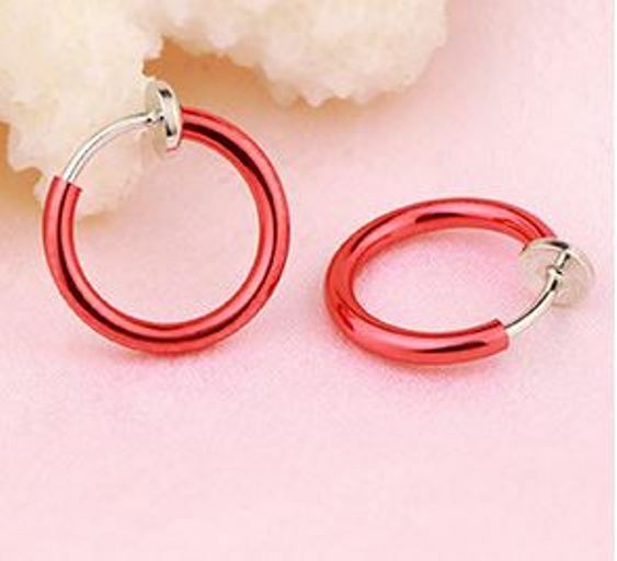 1 Pair Spring Clip On Hoops Earrings ½" or 13MM 9 Colors Men Women | eBay