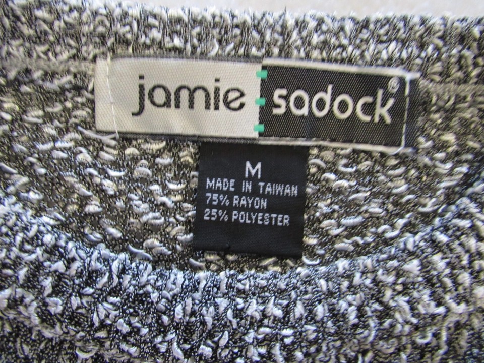 Jamie Sadock slinky textured stretch speckled knit top medium gray ...