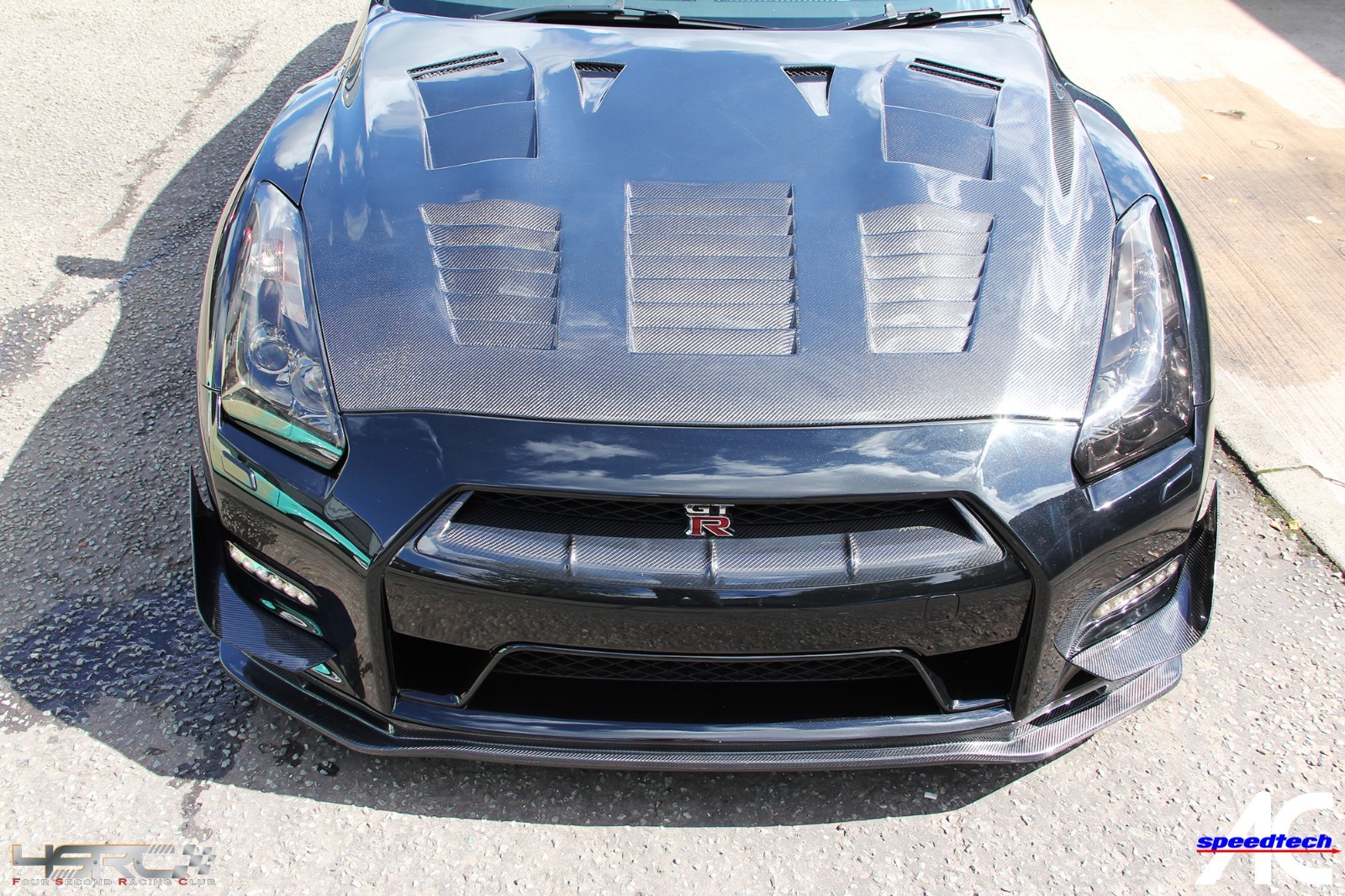 4SRC 2012-2016 DBA GTR R35 Two piece M style carbon fibre front bumper ...