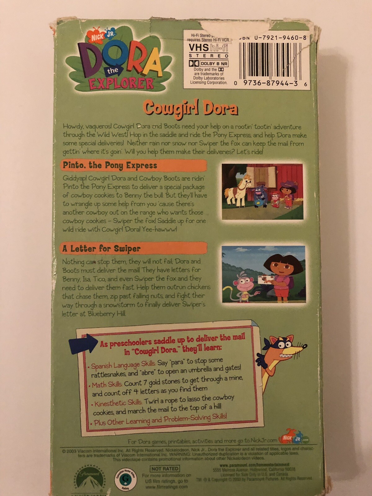 Dora The Explorer Cowgirl Vhs Video Tape 2 Grelly Usa