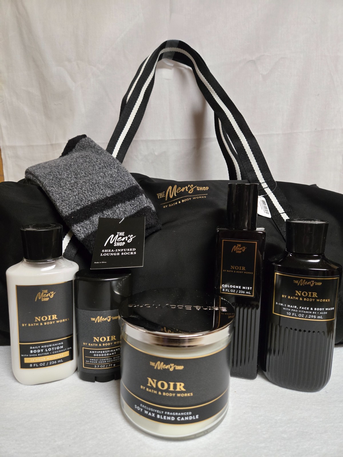 Bath and Body Works New Men's Set Noir w Duffle Bag and 6 Noir Items ...