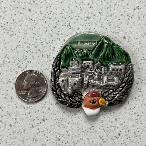 Ruins Machu Picchu Peru Hand Painted 3D Travel Souvenir Fridge Magnet ...