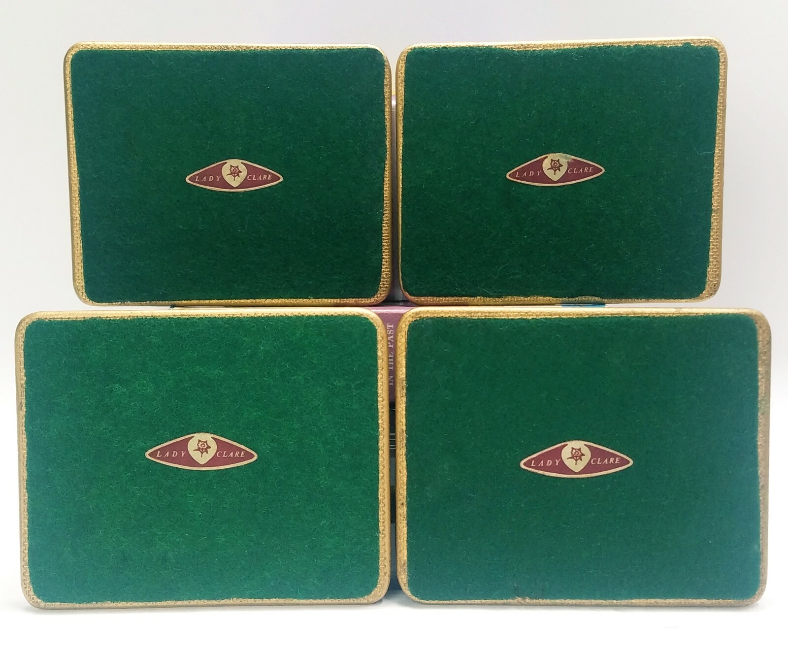 4 Vintage Lady Clare Handmade Coasters Gilded Edges Illustrations of ...