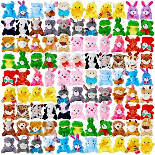 120 Pack Mini Animal Plush Toy Set,Stuffed Animal Party Favors,Small ...