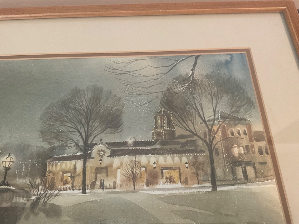 Artist proof J.R. Hamil Signed Print Plaza Winter Night | eBay