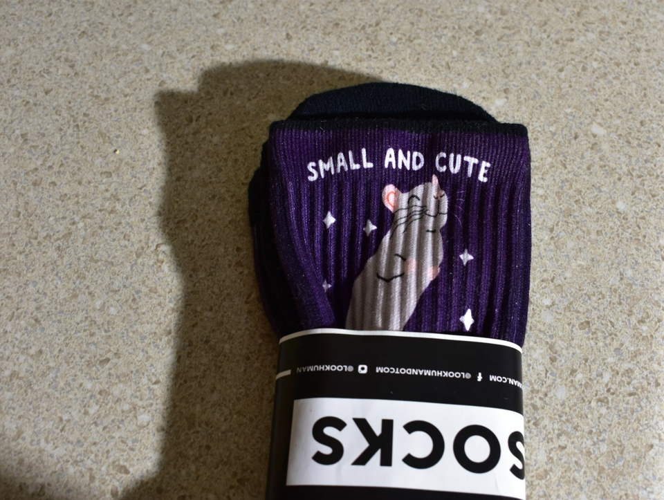 NEW Look Human socks funny novelty socks Small & Cute Will Bite Rat ...