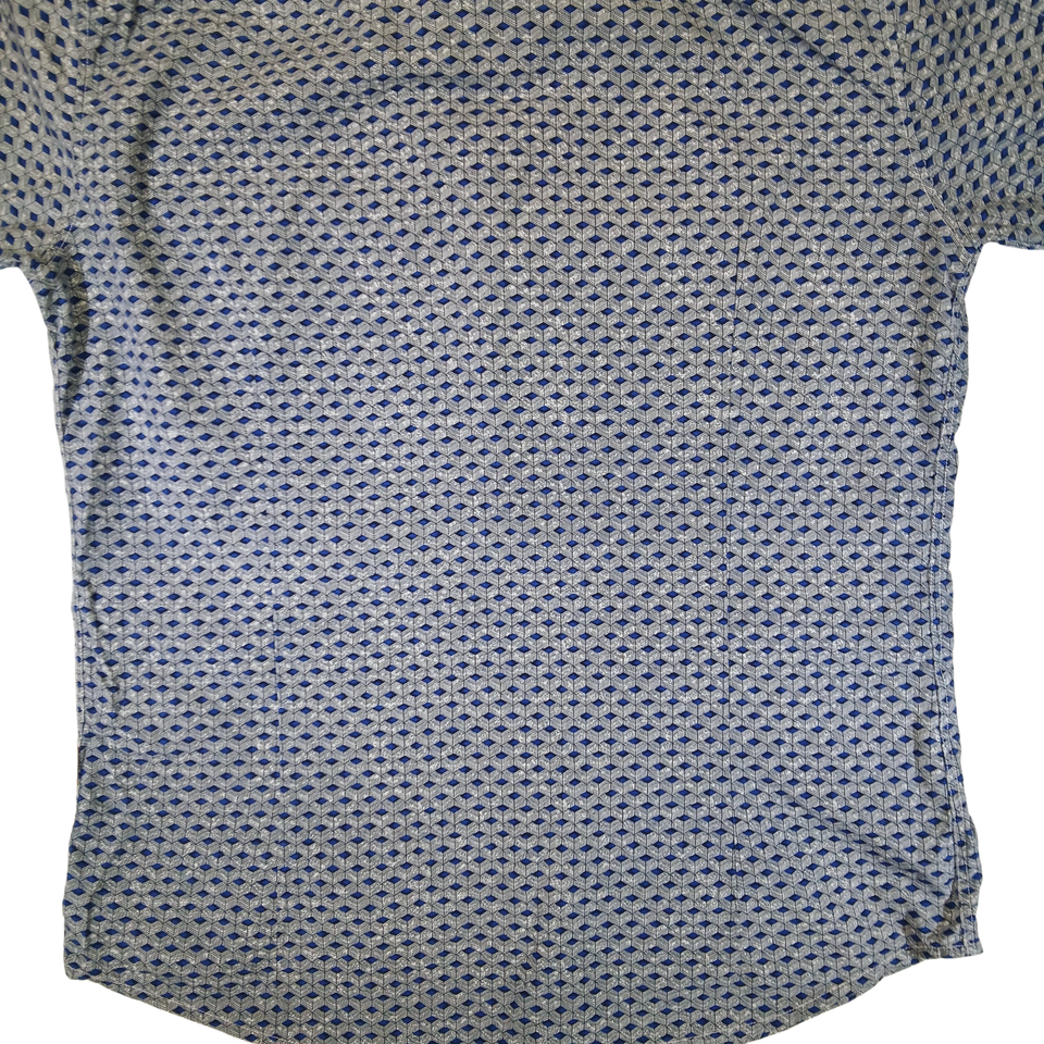 Hugo Boss Orange Slim Fit Button Down Shirt Men’s XL Blue Geometric ...
