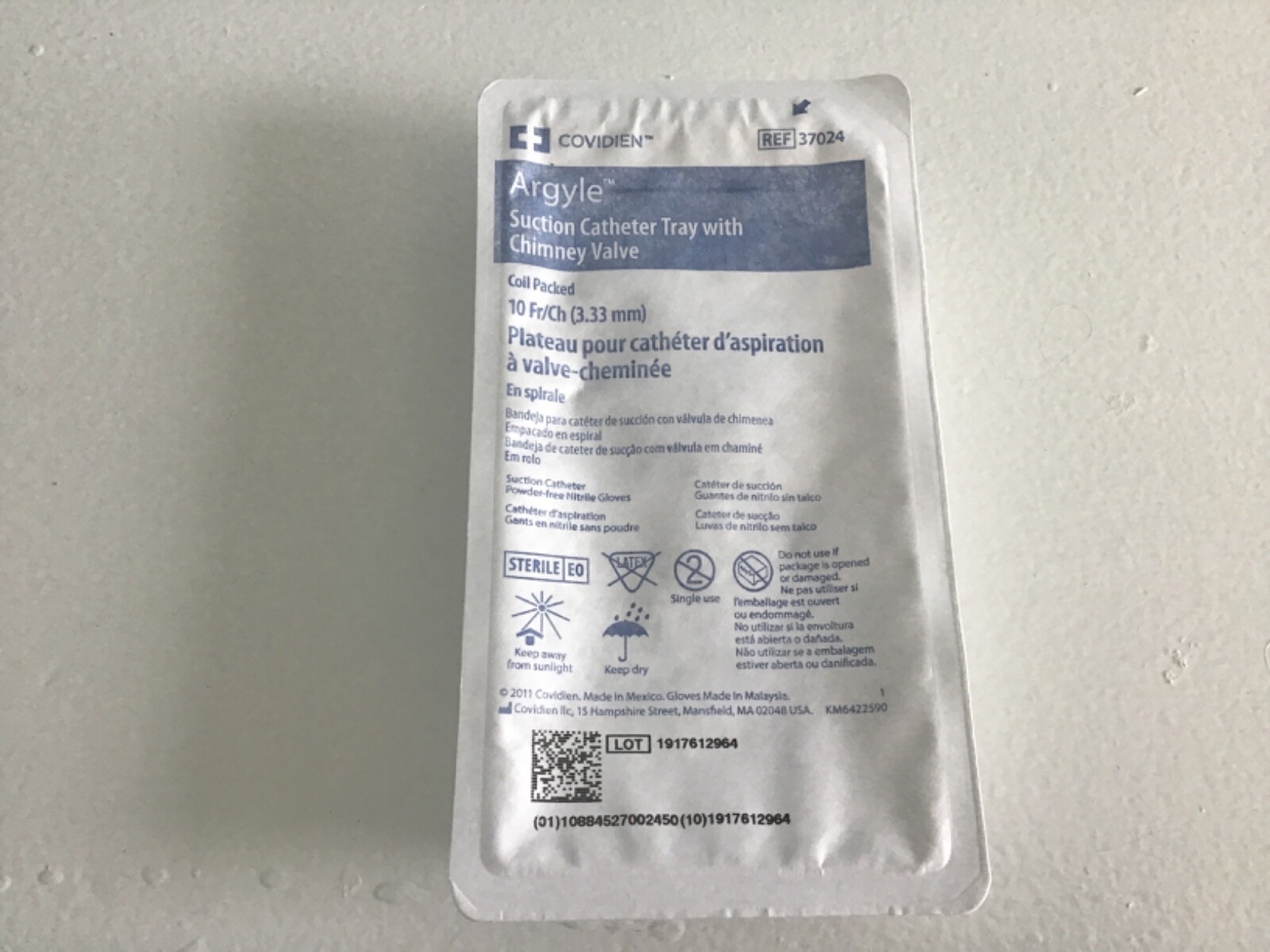 Covidien+Argyle+Suction+Catheter+Tray+With+Chimney+Valve+37024 for sale ...