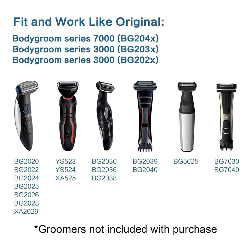 2Pcs BG2000 Replacement Body Groomer Foil Head for Philips Norelco ...