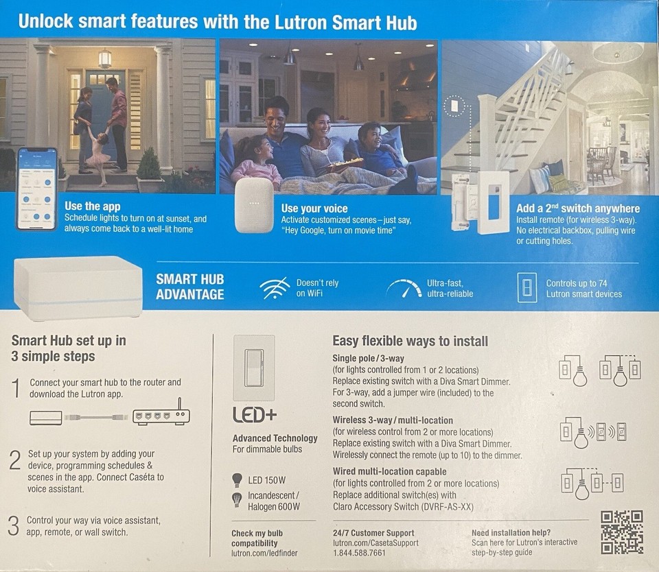 Caseta By Lutron Smart Dimmer Starter Kit Diva 784276813402| eBay