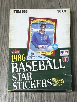 1986 Fleer Baseball Star Stickers Box of 36 Unopened Sealed Wax Packs ...