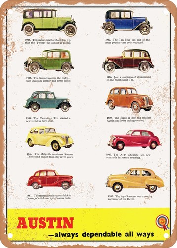 METAL SIGN - 1952 Austin Evolution 1929 to 1952 Vintage Ad | eBay