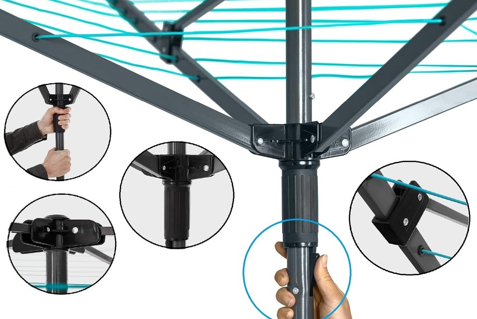 4-Arm Rotary Airer: Outdoor Clothes Dryer for Garden - Heavy Duty ...