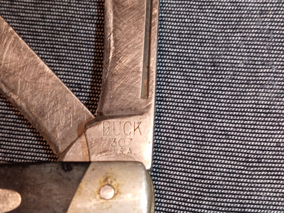 BUCK USA 307 3 BLADE STOCKMAN BLACK HANDLES PRE DATE CODE KNIFE | eBay