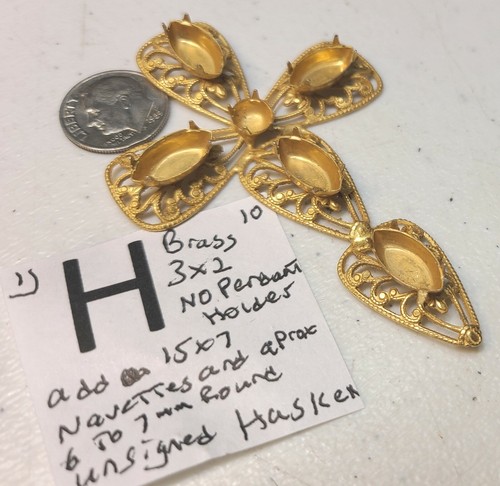 Vtg Mostly Miriam Haskell Cross Necklace Pendant Filigree Jewelry ...