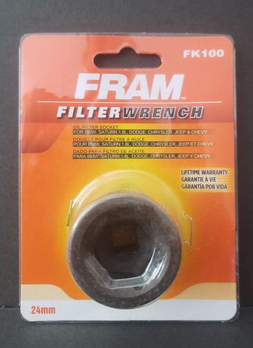 FK100 FRAM Oil Filter Socket Wrench 24 mm BMW,Chevy,Dodge,Jeep,Chrysler ...